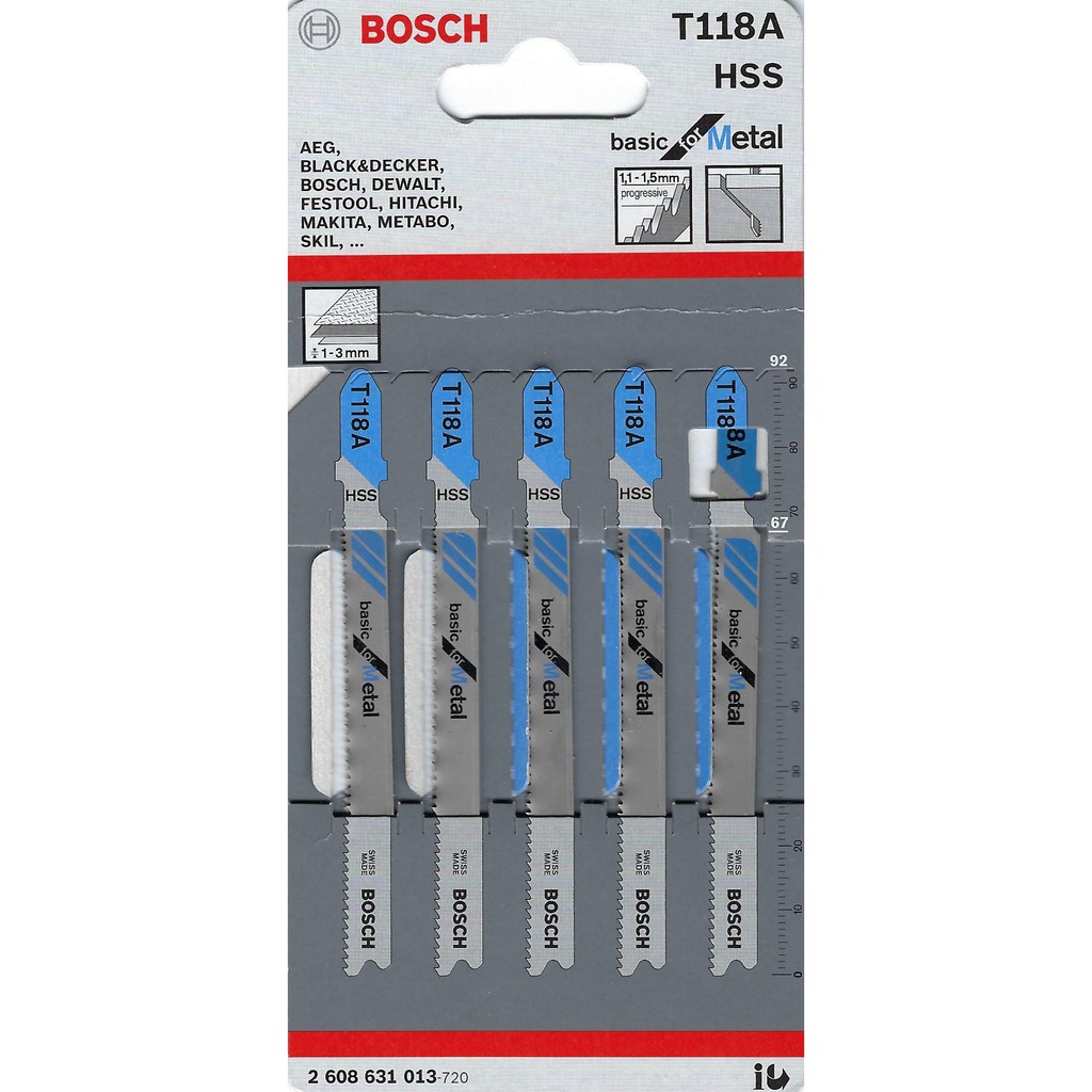 BOSCH T118A JIGSAW BLADE BASIC FOR METAL | Shopee Malaysia