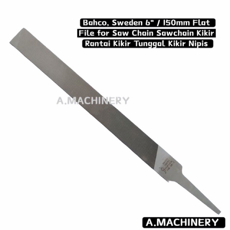 BAHCO Flat Chain Saw Files 6" / 150mm Flat File for Saw Chain Sawchain ...