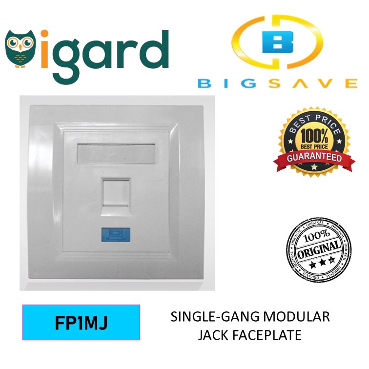 SINGLE GANG MODULAR JACK FACEPLATE (FP1MJ) | Shopee Malaysia