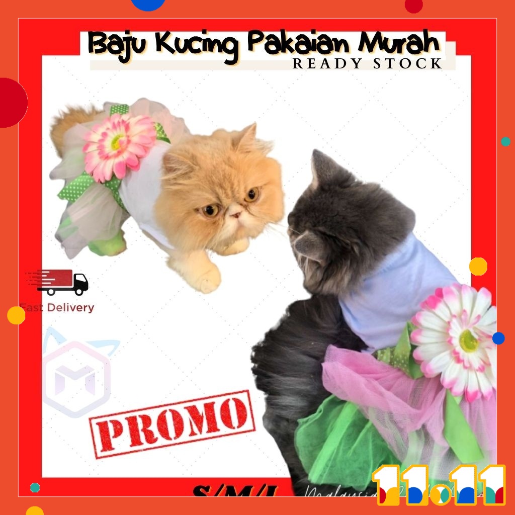 Cute Pet Cat Dress Gown Malaysia Ready Stock 2021 Baju Kucing Murah ...