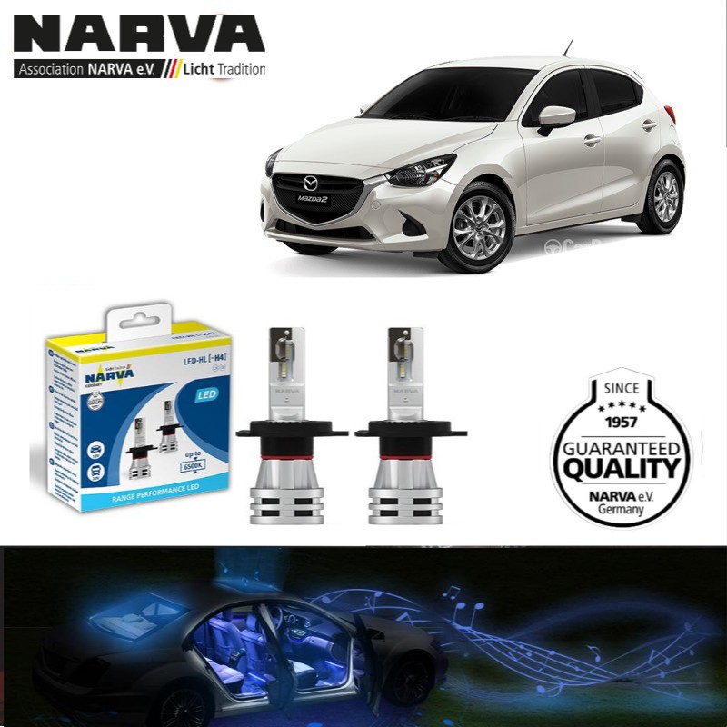 Narva Range Performance LED H4 Headlight Bulb for Mazda 2 Hatchback ...