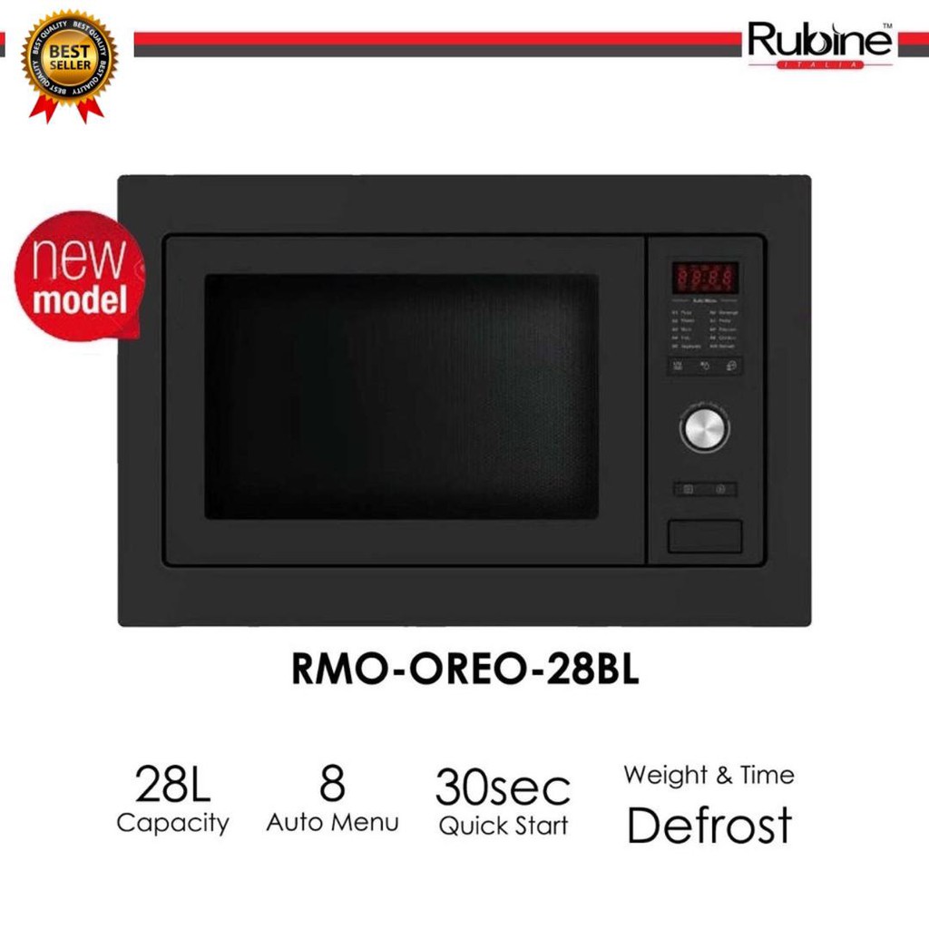 Rubine RMO-OREO-28BL 8 Functions 28L 1450W SIRIM Built-in Undermount ...