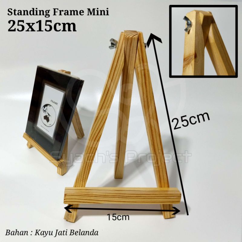 KAYU Standing Frame mini Canvas For 4R A5 Wooden Easel Painting tripod ...