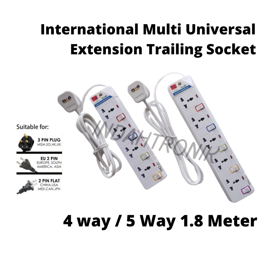 4 / 5 Way Gang International Multi Universal Portable Extension ...