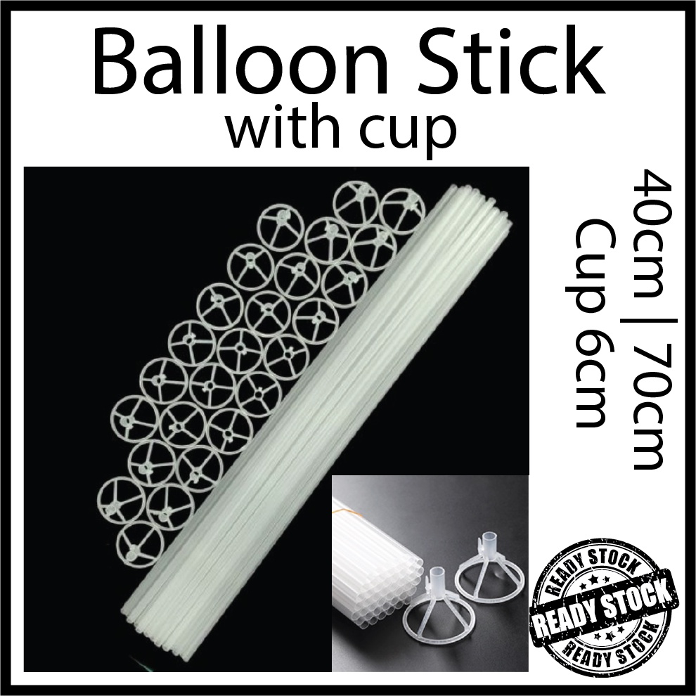 40cm 70cm Transparent Clear Balloon Stick Rod Cup Stand Party Deco ...
