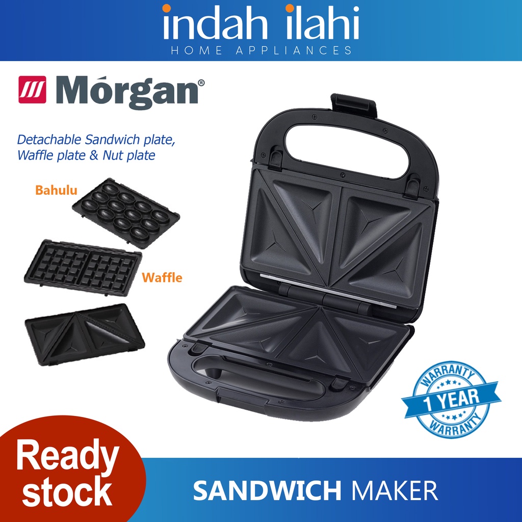 Morgan 3 In 1 Detachable Sandwich / Wafer / Bahulu Maker (Non-stick ...