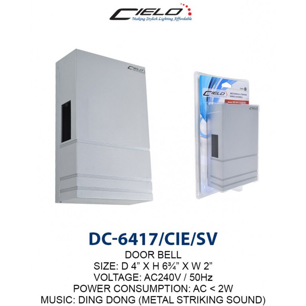 Mechanical Striking Wired Doorbell [CIELO DC-6417/CIE] nizatul90 ...