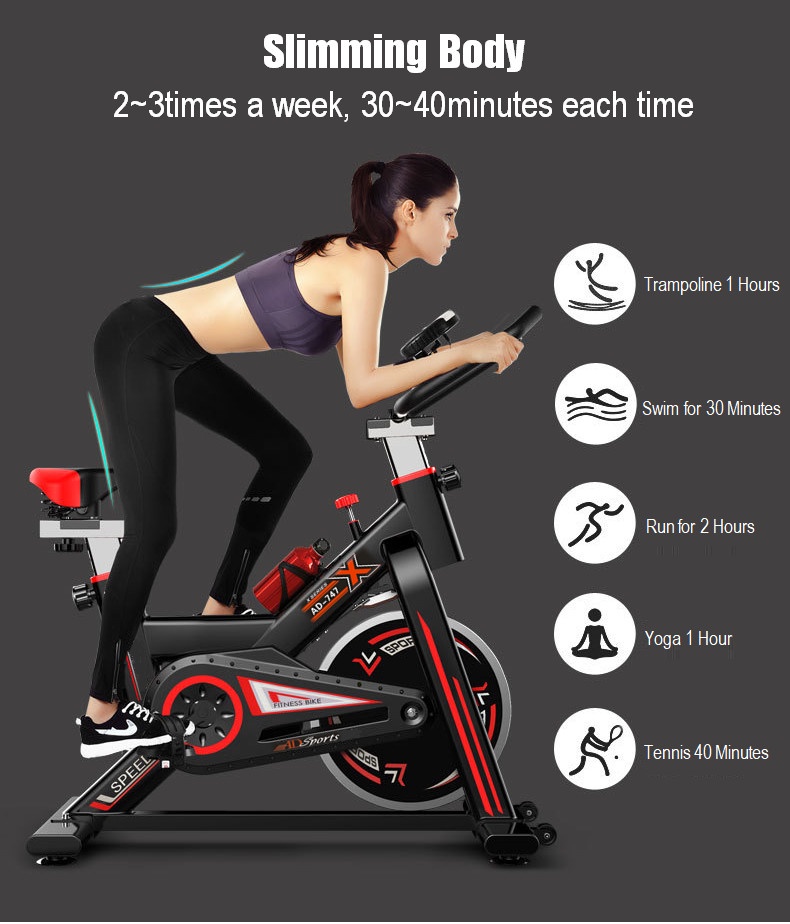 ADSports AD-747 Gym Fitness Home Iron Spinning Bicycle Exercise Bike ...