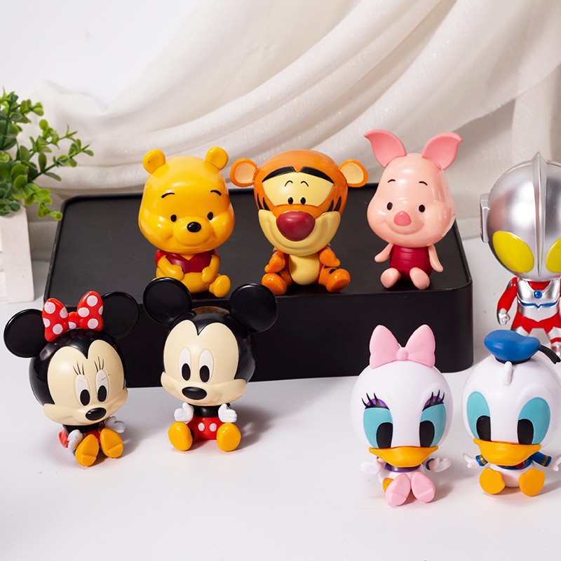 Cute Winnie The Pooh Piglet Tigger Figures Hot Airballon Windmill ...