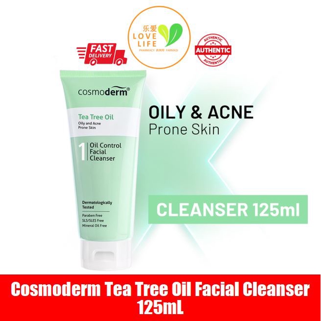 NEW PACKAGING COSMODERM TEA TREE OIL FACIAL CLEANSER 50mL & 125mL ...