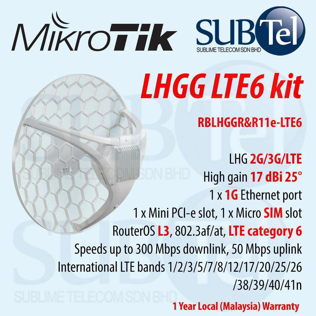 Mikrotik LHGG LTE6 kit RBLHGGR&R11e-LTE6 LHG 2G 3G 4G LTE High gain 25 ...