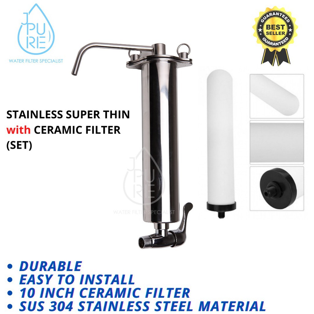 Indoor Filter 10” SUS304 Stainless Steel Countertop Nut Ceramic Water ...