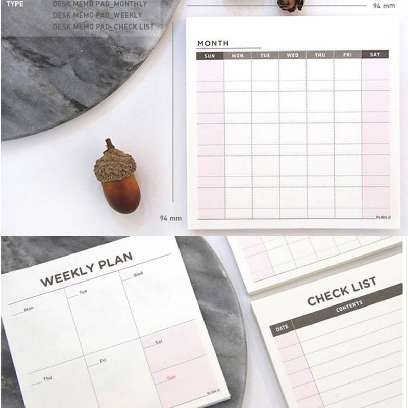 Stylish Weekly Monthly Plan Schedule Memo Stick Note | Shopee Malaysia