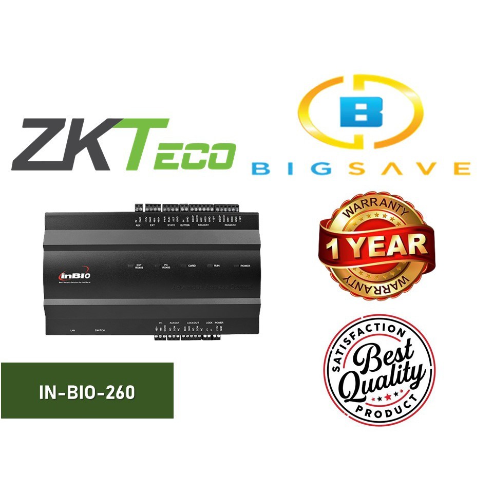 ZKTECO IN-BIO-260 2 DOOR FINGERPRINT NETWORKED ACCESS CONTROLLER ...
