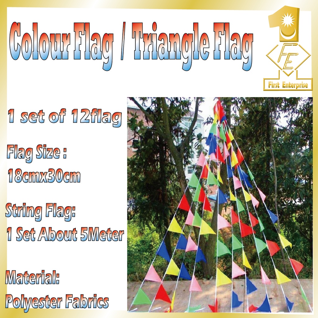 *READY STOCK* Colour Flag/Triangle Flag/Event Flag (Cotton) | Shopee ...