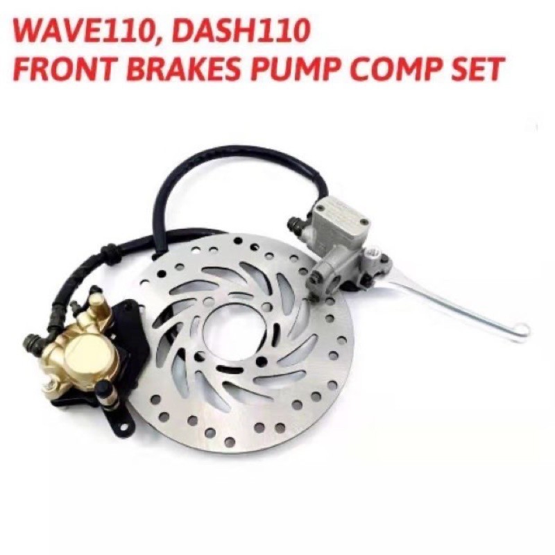 FRONT DISC BRAKE PUMP SET + CALIPER + BRAKE HOSE WAVE110 DASH DASH II ...