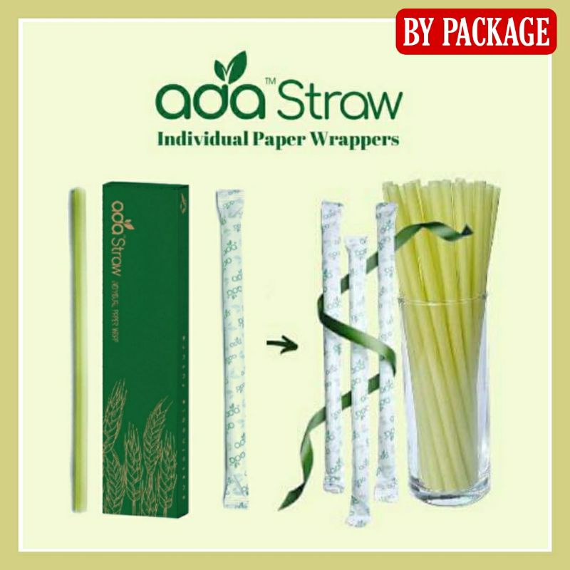 Ada Biodegradable Rice Drinking Straw - Individual Wrap ×6 ×12 boxes ...