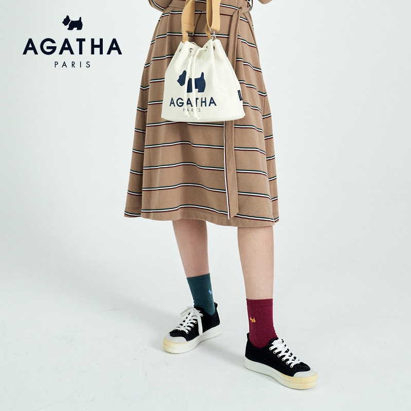 AGATHA PARIS - Monochrome Scottie LOGO Socks [AGBA7MF0AC01] | Shopee ...