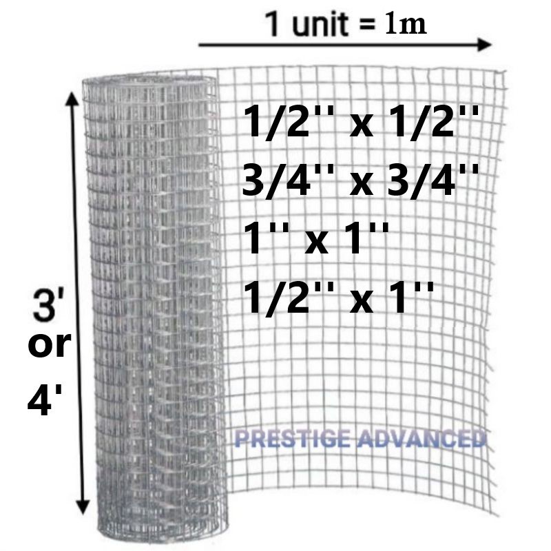 DAWAI JARING BESI 3 kaki/ 4 kaki Galvanized BRC Welded Iron Wire Mesh ...