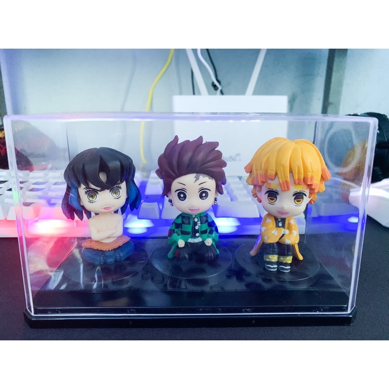 Chibi Demon Slayer (Tanjiro,Zenitsu,Inosuke)glass box included | Shopee ...