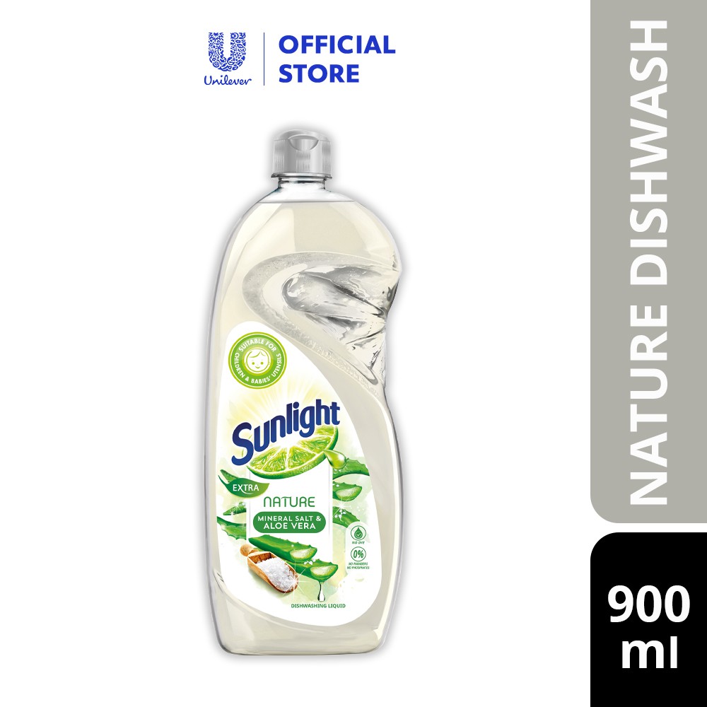 Sunlight Dishwash Liquid Salt & Aloe Vera Extra Nature (800ml) | Shopee ...