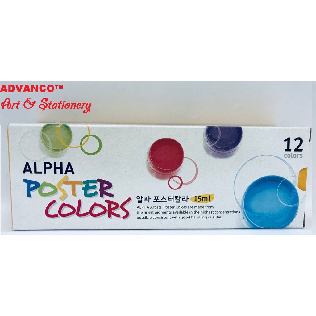 ALPHA POSTER COLOUR 15ML X 12COLOUR (READY STOCK) | Shopee Malaysia