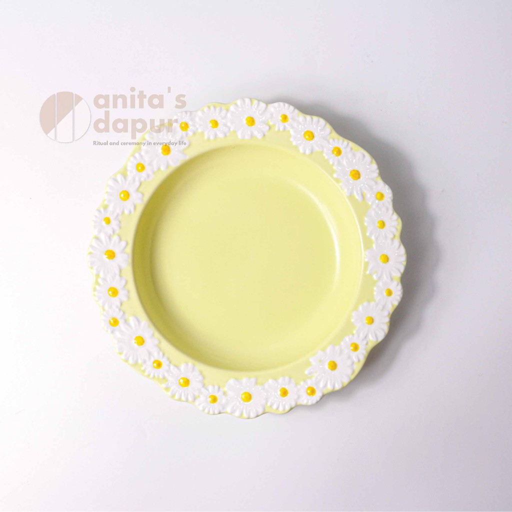 Ceramic Pinggan Yellow Chrysan/Yellow Chrysan Plate (8 inch , 10 inch ...
