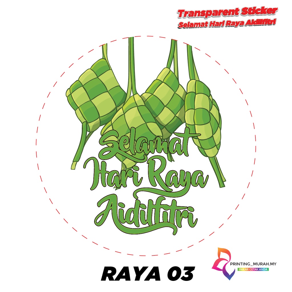 Sticker Hari Raya Aidilfitri Murah 2022 | 100pcs Transparent Sticker ...