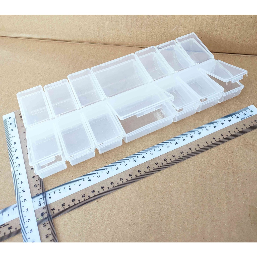 ( EX 0545 ) Bekas pvc plastik 14 petak sesuai isi manik DIY dan alat ...