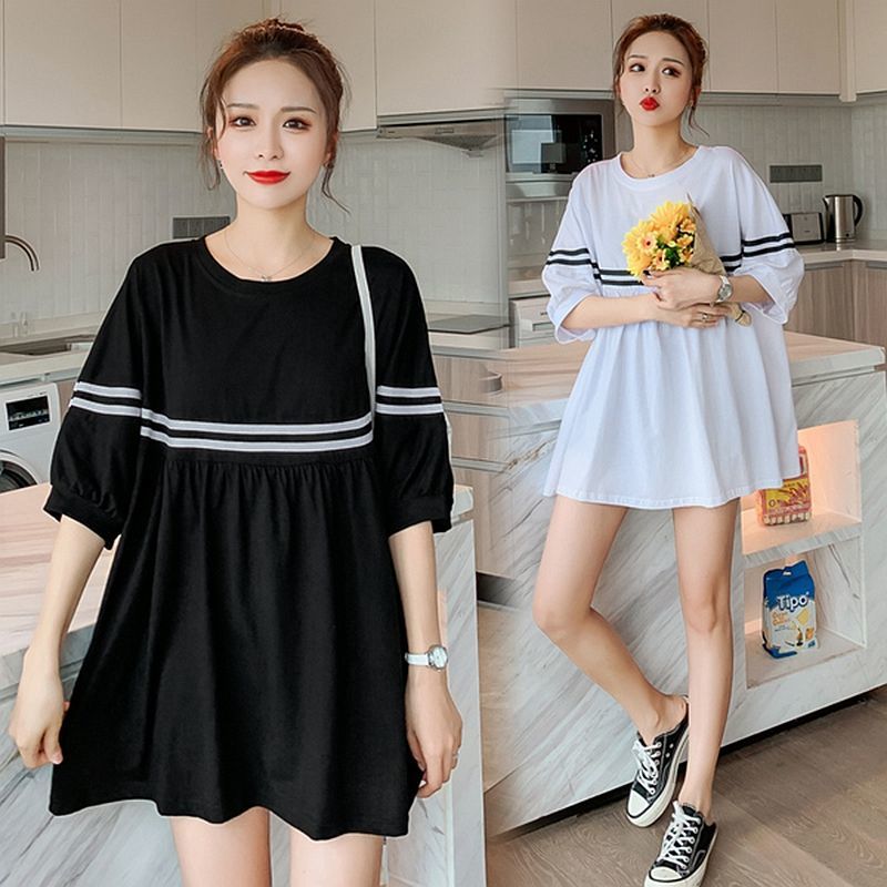 [Plus Size Dress] (40-150kg) Women Summer Oversize Tshirt Dress Loose ...