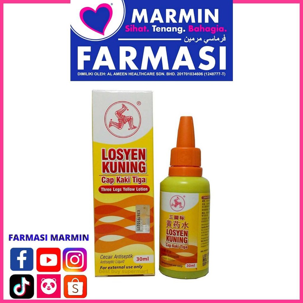 Yellow Lotion / Losyen Kuning Cap kaki Tiga (Cecair Antiseptik ...