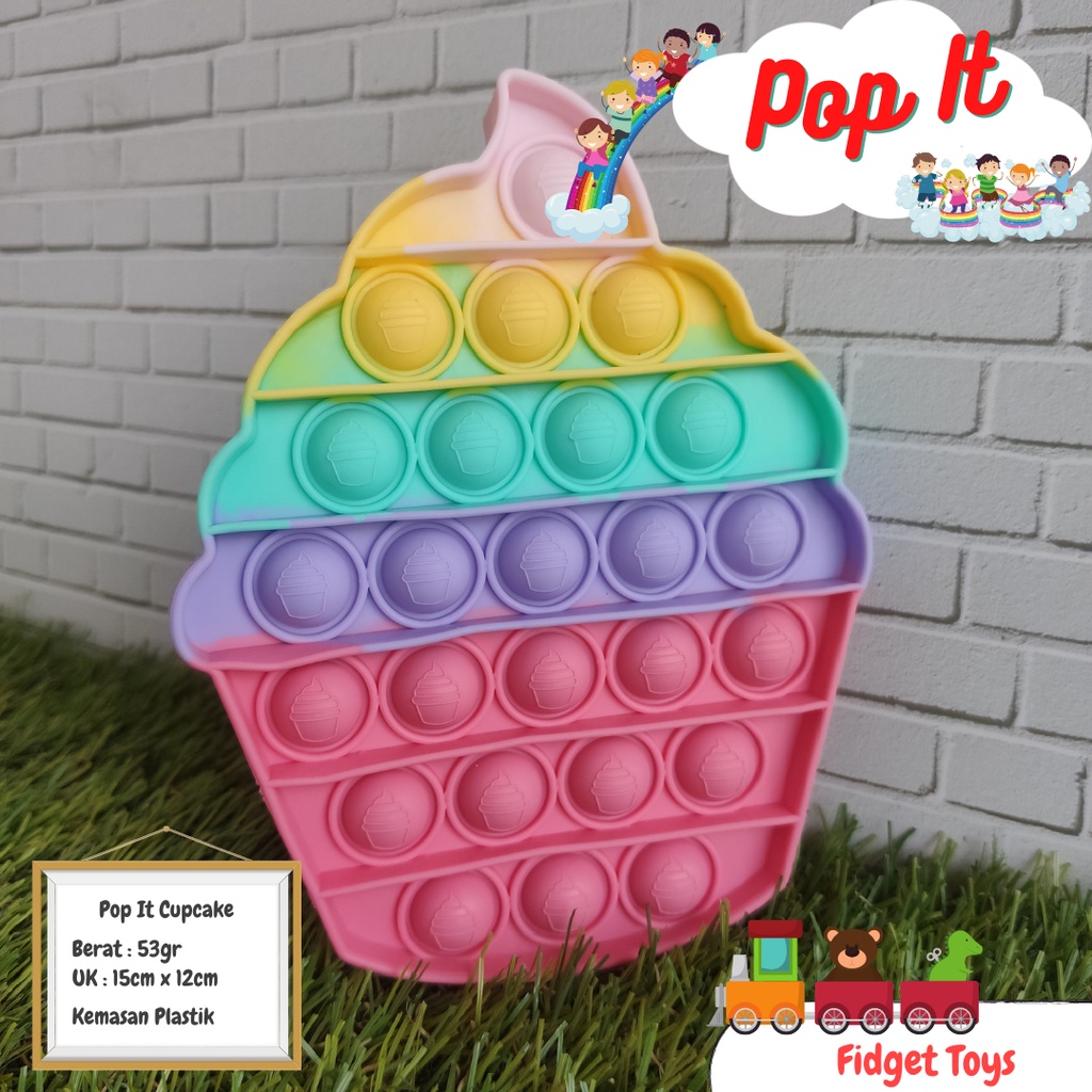 (Cupcake - Macaron) Squishy Fidget Toys Pop It / Popit Cupcake / Pop It ...