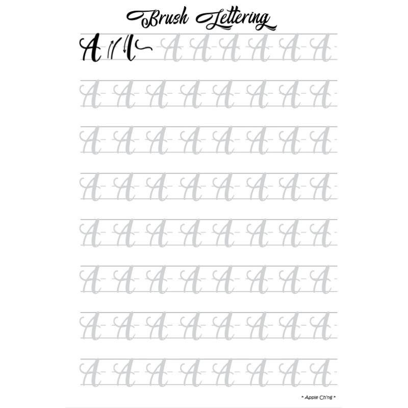 A5 30PCS UPPERCASE LETTER MODERN CALLIGRAPHY HAND PRACTICE BRUSH ...