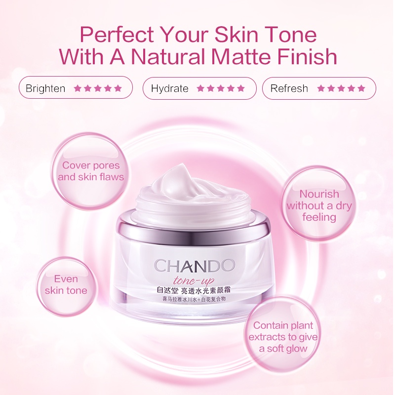 CHANDO Himalaya 自然堂 Tone-up Cream 50g Makeup Brightening Cream | Shopee ...