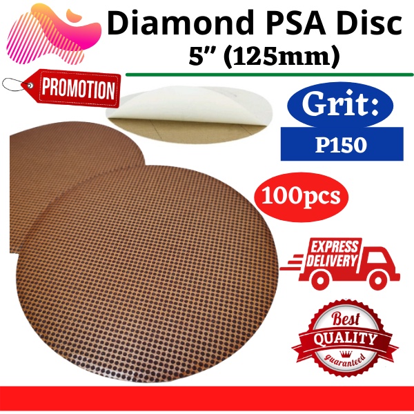 Diamond Sandpaper PSA Disc 5 inch ️100pcs Sanding Disc 125mm sticker ...