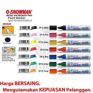 MERAH PUTIH HITAM HIJAU Large Permanent Snowman Paint Marker 10 Colors ...