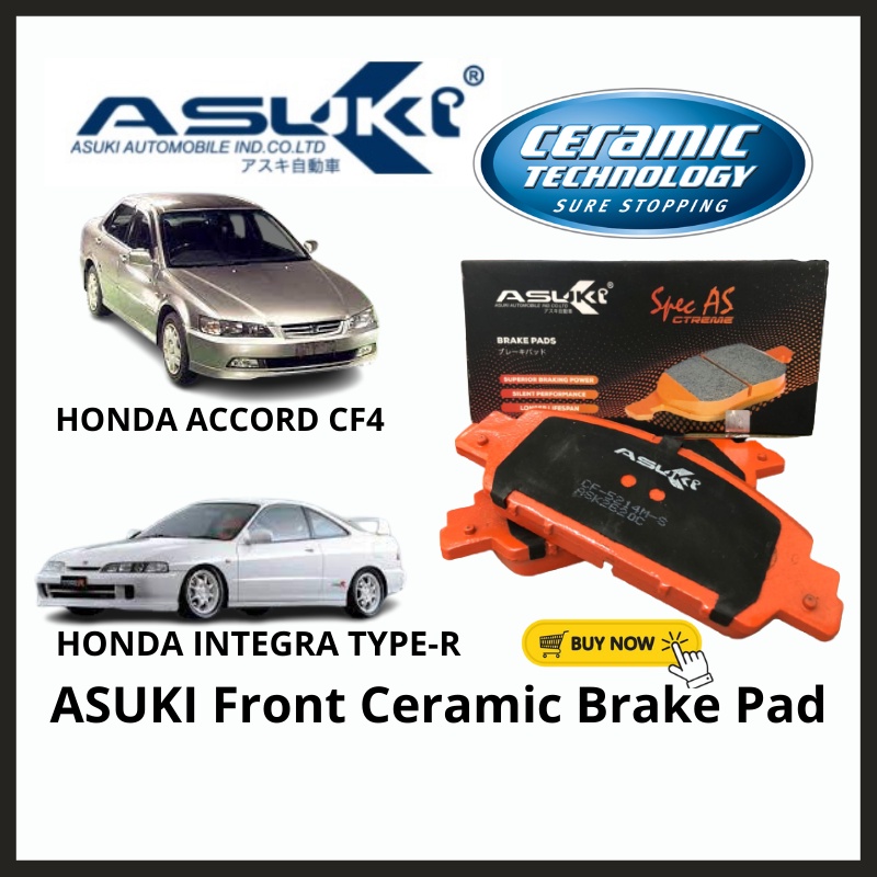 ASUKI Front Ceramic Brake Pad Honda Accord 1997 Integra DC2 Type R ...