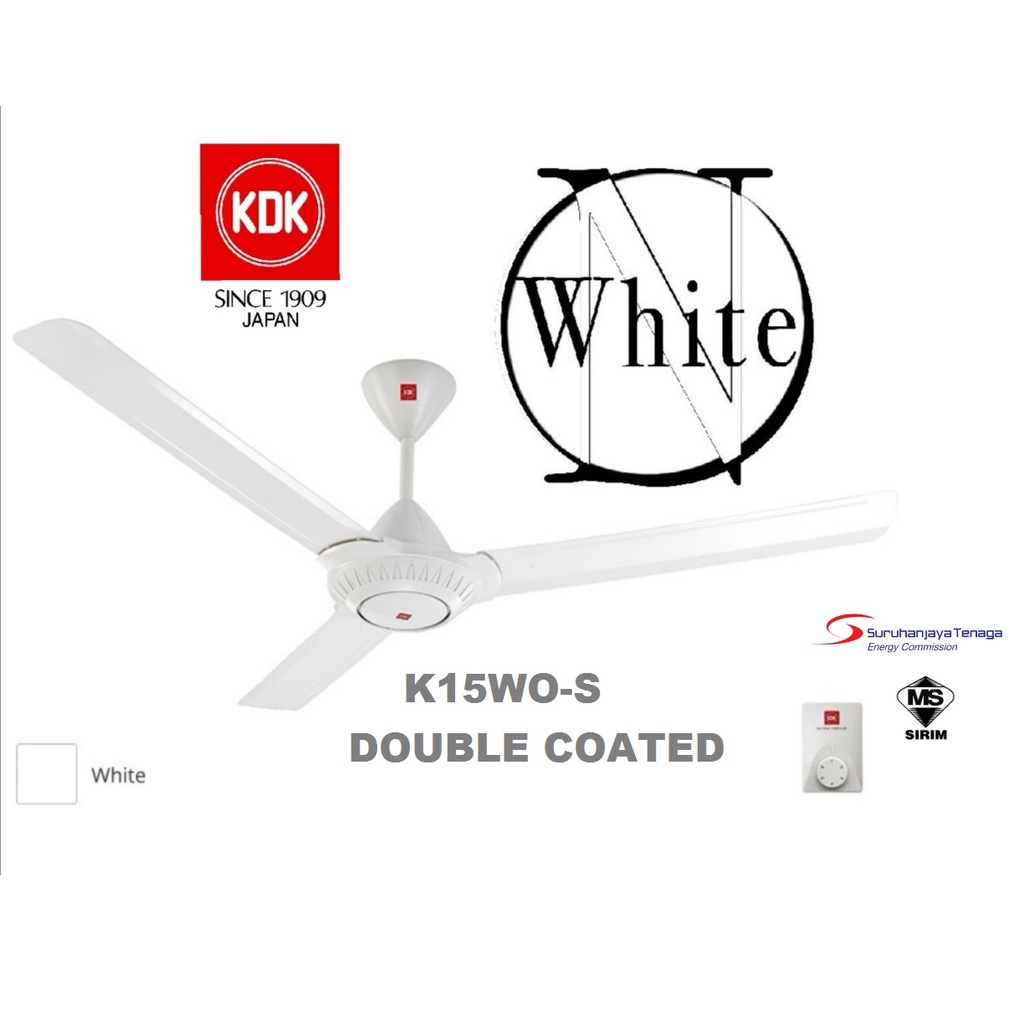 KDK K15WOS 60" 3 BLADE /56"3 Blade Ceiling Fan Regulator Type (White ...