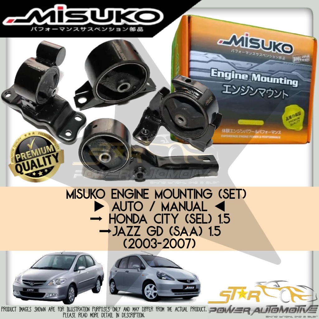 MISUKO Honda City SEL 1.5 / Jazz GD SAA 1.5 (2003-2007) Auto / Manual Premium Engine Mounting ...