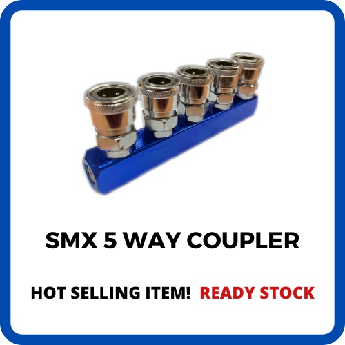 SMX 5 Way Pneumatic Air Compressor Hose Quick Coupler Plug Fitting Air ...