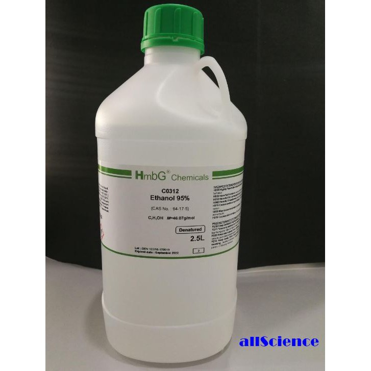 Ethanol / Ethyl Alcohol 95% Denatured 2.5L - HmbG | Shopee Malaysia