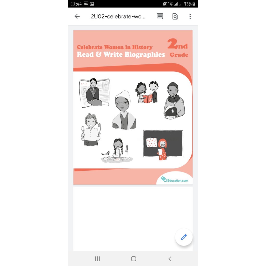 [PDF] 2U02 2nd Grade Activity Workbook : Celebrate Women in History ...