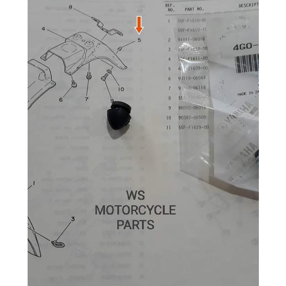 DAMPER REAR FENDER YAMAHA RXZ ENERGY ORIGINAL JAPAN | Shopee Malaysia