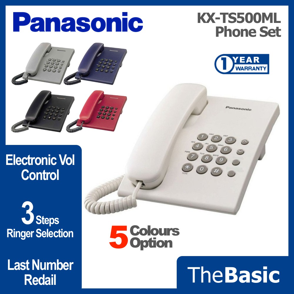 PANASONIC Single Line Phone Set Telefon Talian Tunggal (KX-TS500ML , KXTS500ML , KX-TS500 ...