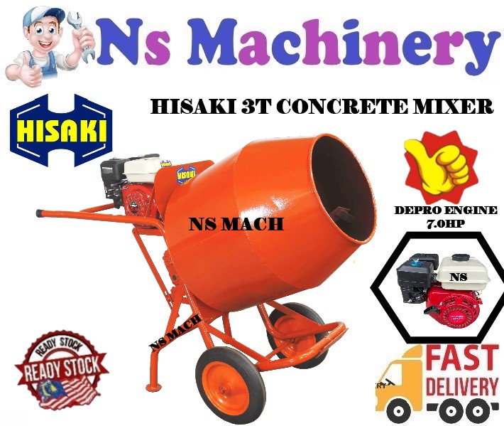 Hisaki/Toku Concrete Mini Mixer YMM350 C/W Depro Engine/Hisaki 3T Mini ...