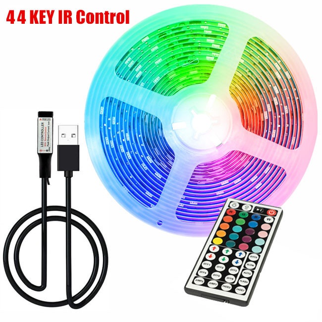 5050-44key-LED Strip Lights RGB Remote Control USB Neon Light Colorful ...