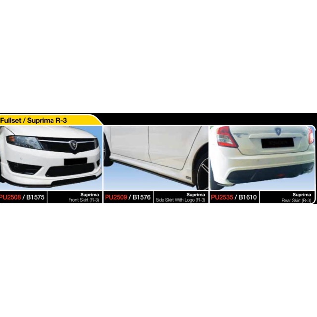 Proton suprima r3 bodykit body kit front side rear skirt lip diffuser ...