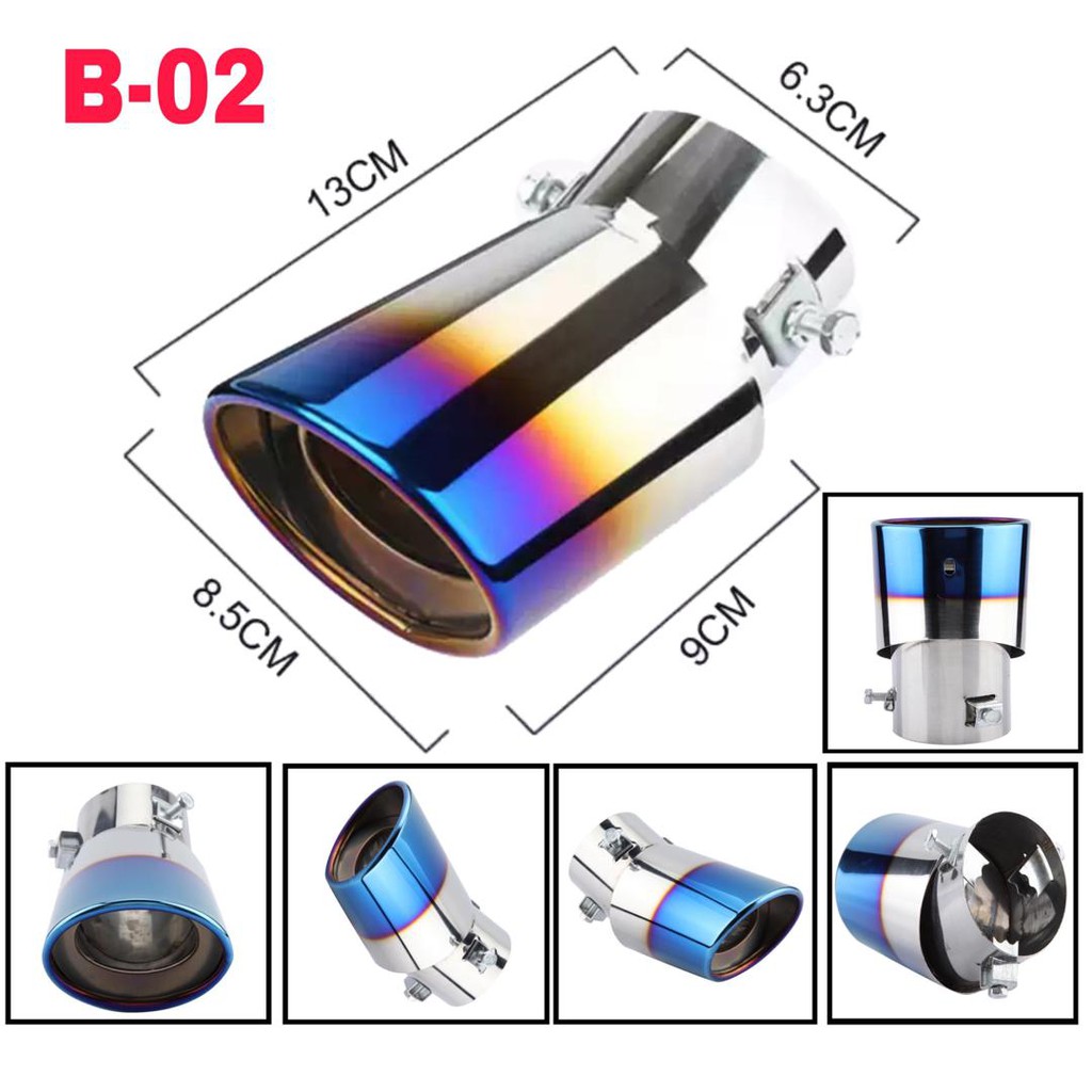 Exhaust tip titanium blue plug and play tail pipe axia myvi alza wira ...