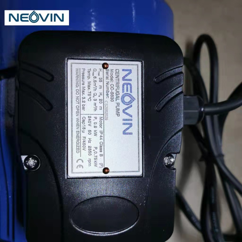 Neovin 1HP 750W CC-S630 High Flow Centrifugal Water Pump Pam Air Kebun ...