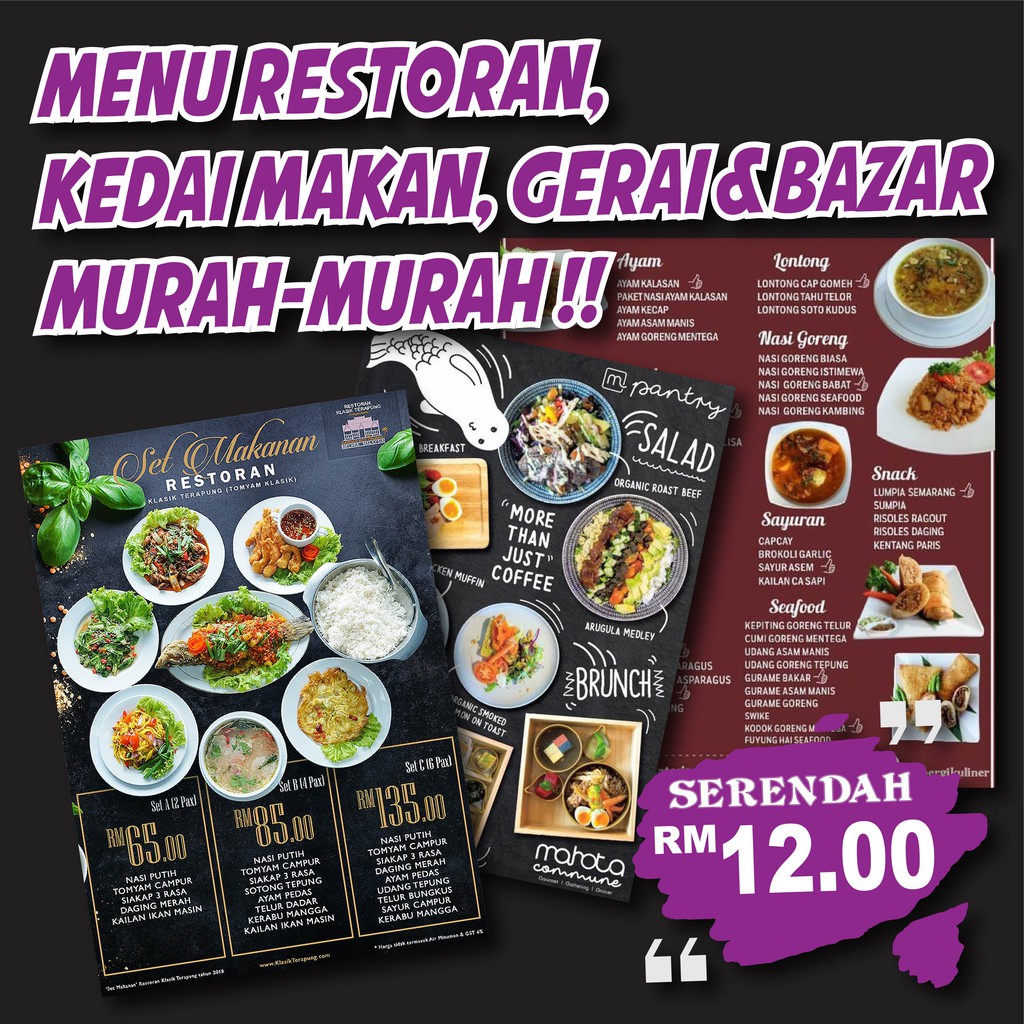 Menu Design Service - Menu Restoran, Gerai & Kedai Makan | Shopee Malaysia